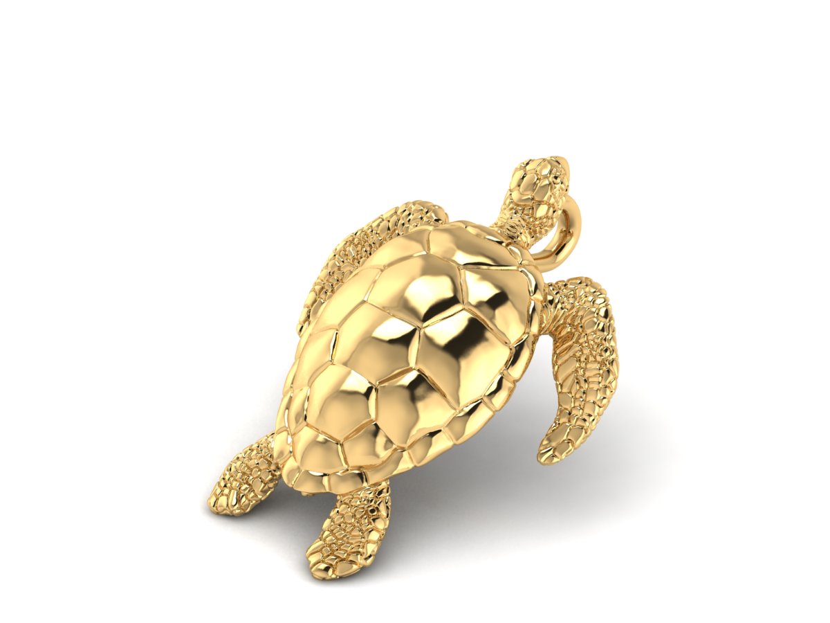Sea Turtle Pendant in Solid Gold | Castil
